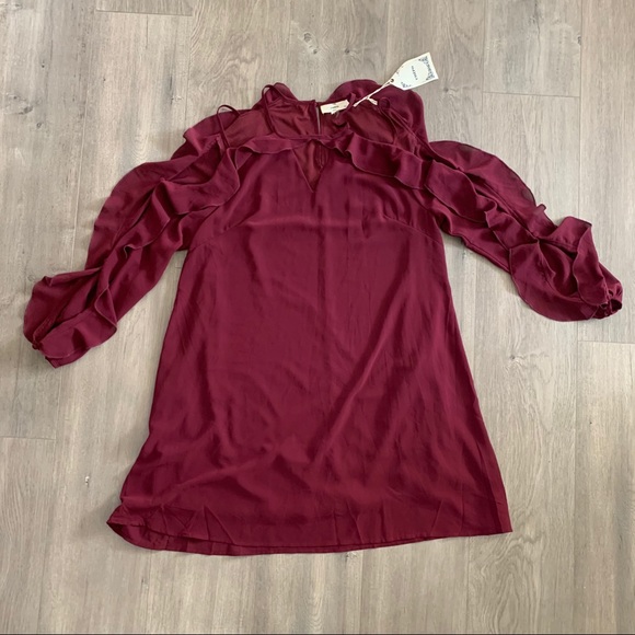 entro | Dresses | Nwt Entro Burgundy Long Sleeve Dress Size L Y | Poshmark